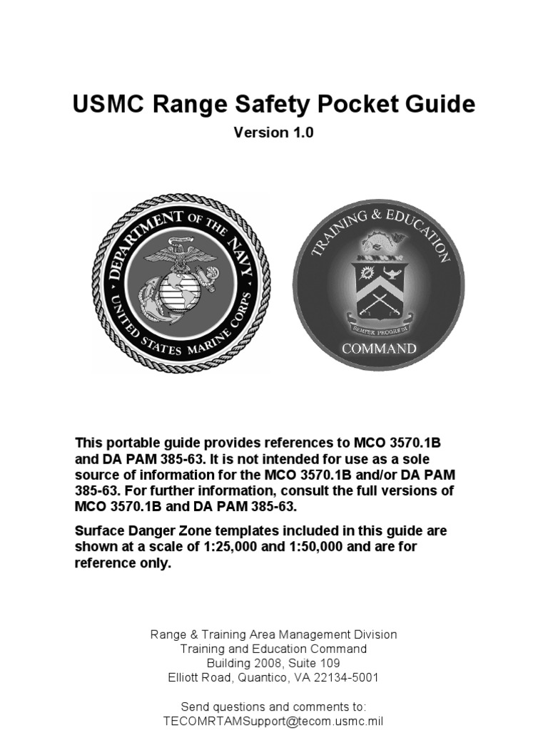 USMC Range Safety Pocket Guide | PDF | Ammunition | United States ...