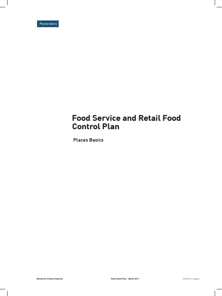 Food Control Plan The Basics PRINT | PDF | Water Purification | Filtration