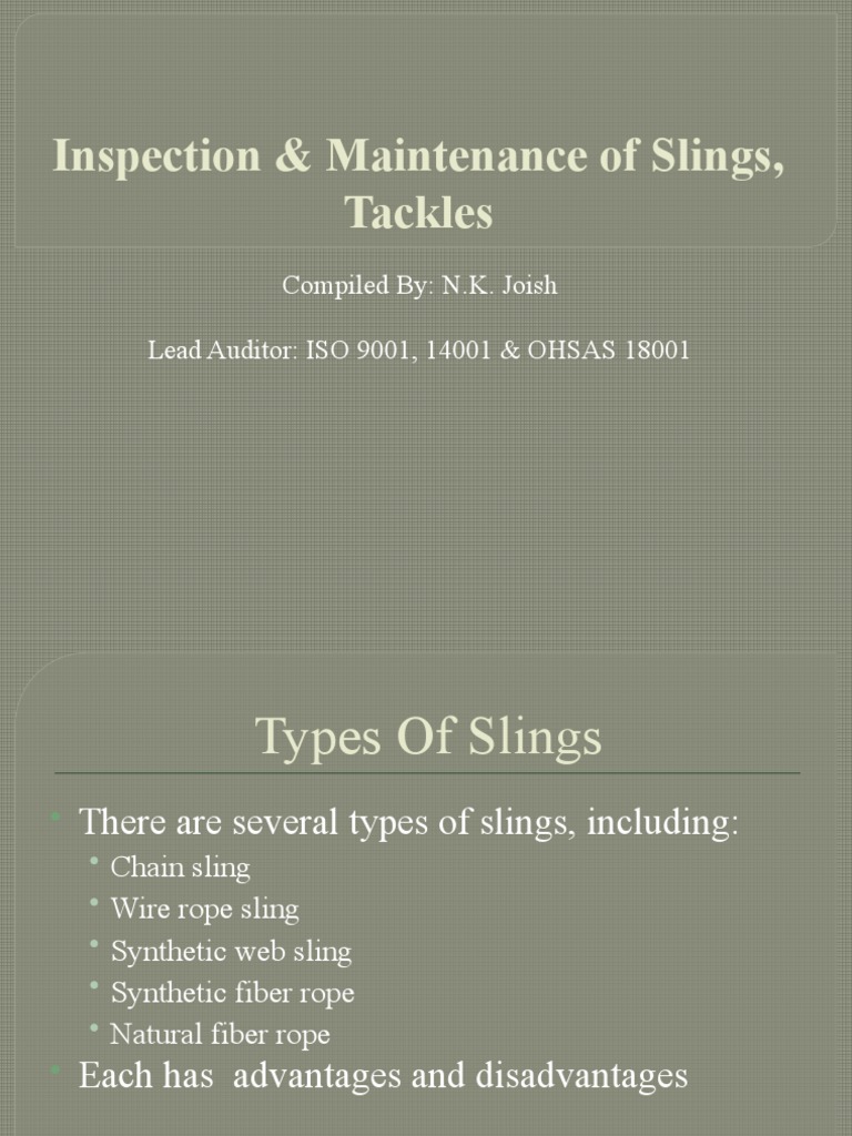 Sling Inspection and Maintenance Guide | PDF | Rope | Wire