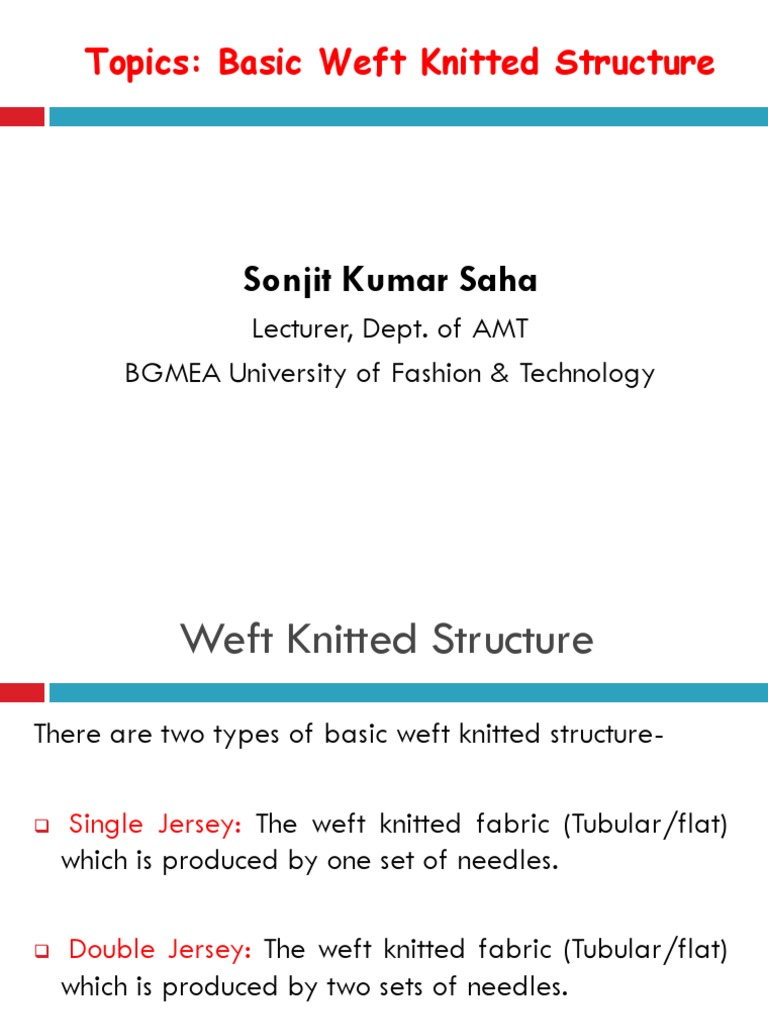 Weft Knitted Fabric Structures Explained | PDF | Knitting | Textile Arts