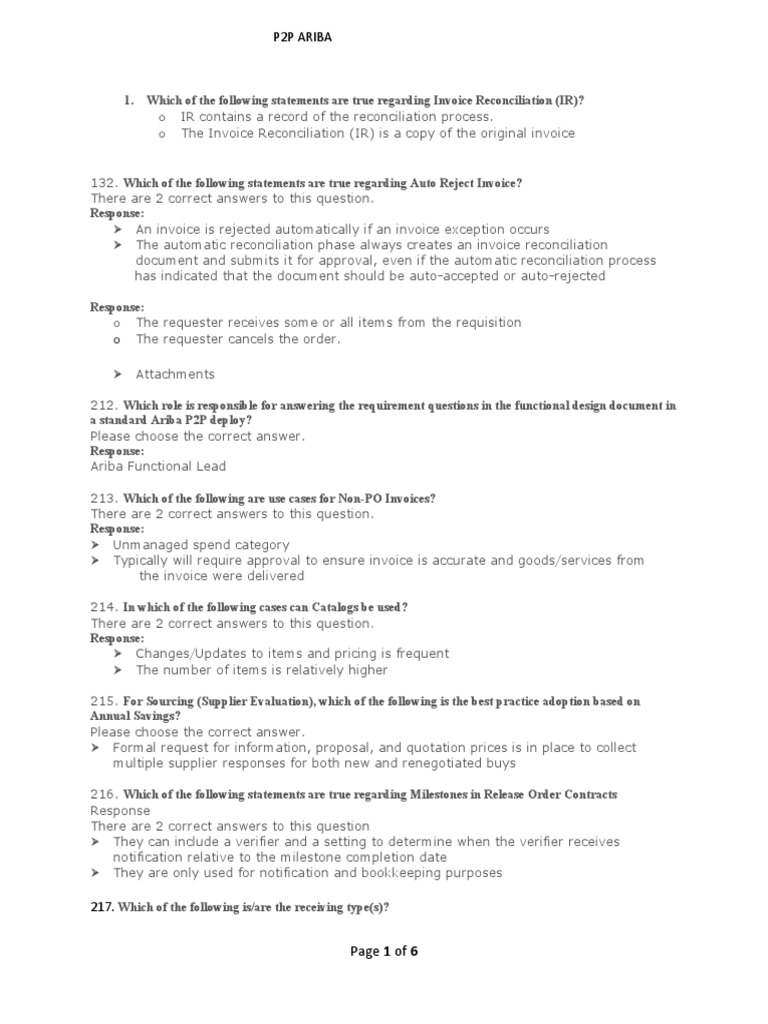 Ariba P2P - 2 | PDF | Request For Proposal | Question