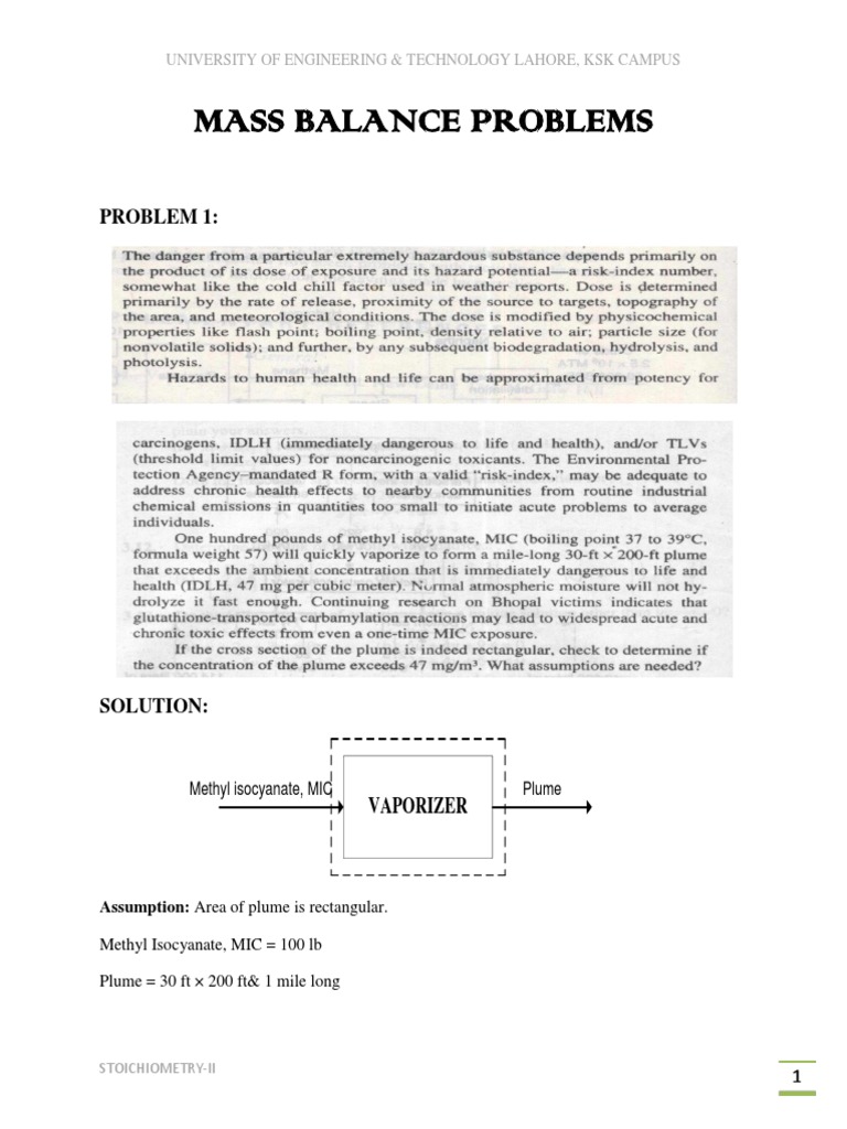 Mass Balance Problem Solutions | PDF | Distillation | Mole (Unit)