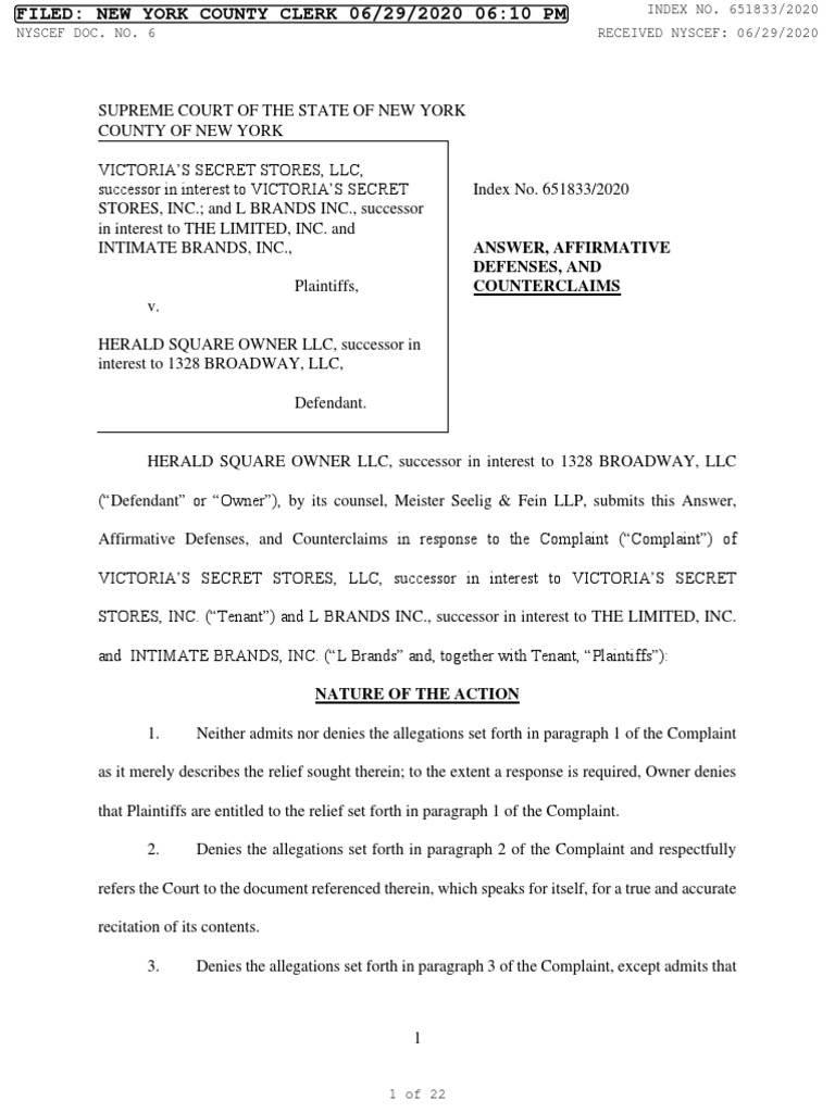 Landlord Response To Victoria Secret Complaint | PDF | Leasehold Estate ...