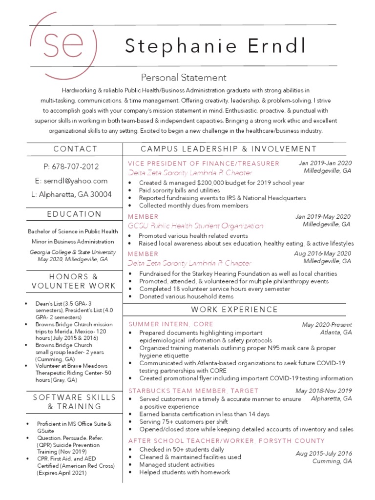 Stephanie Erndl Resume | PDF | Business