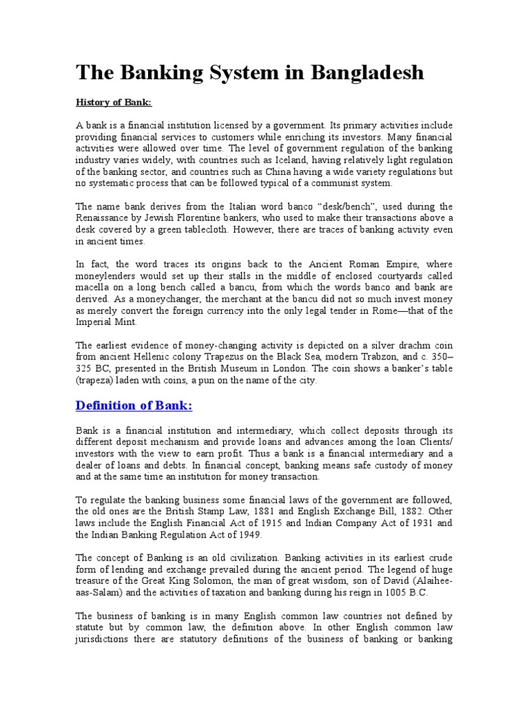 A Comprehensive Overview of the History and Development of the Banking ...