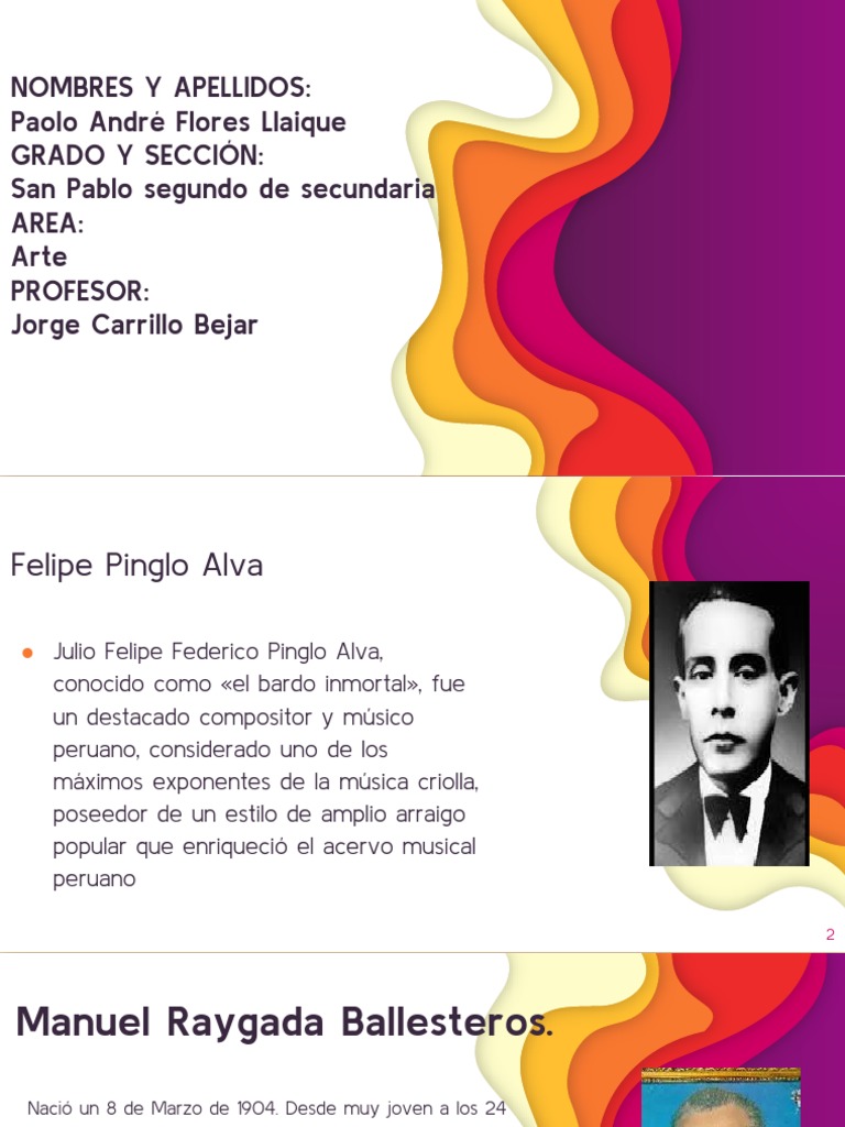 Actividad 15 La Música en El Perú Principales Compositores | PDF ...