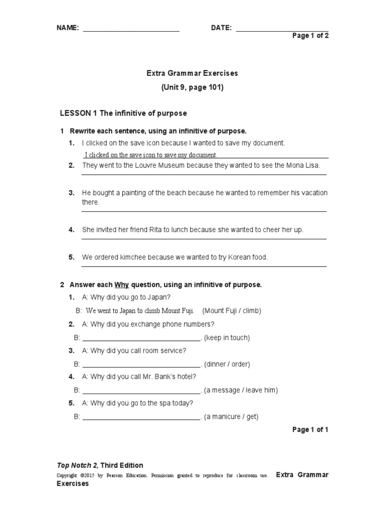 Unit 09 Extra Grammar Exercises PDF