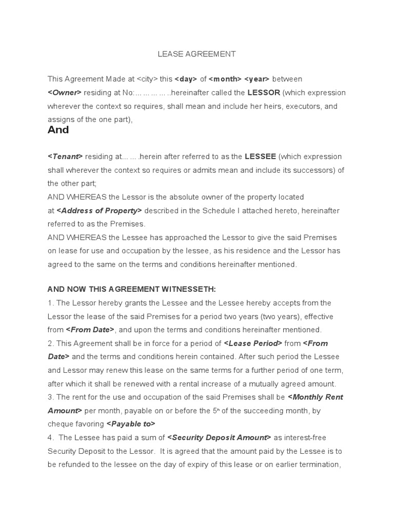 And Now This Agreement Witnesseth | PDF | Lease | Real Estate Law