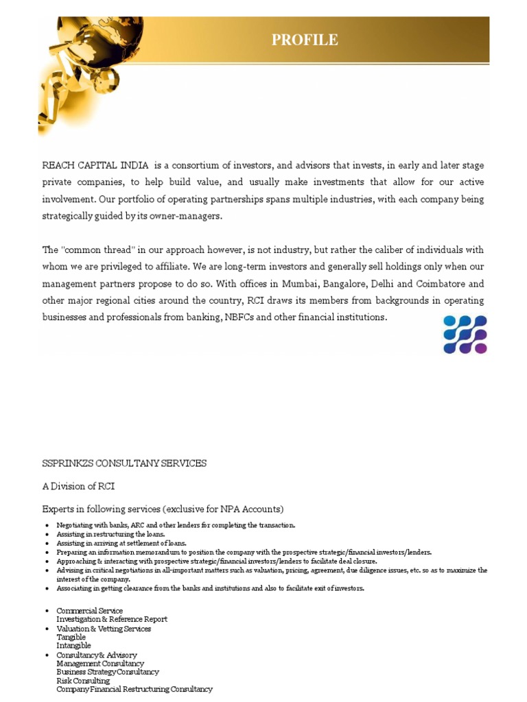 RCI Profile | Download Free PDF | Non Bank Financial Institution ...