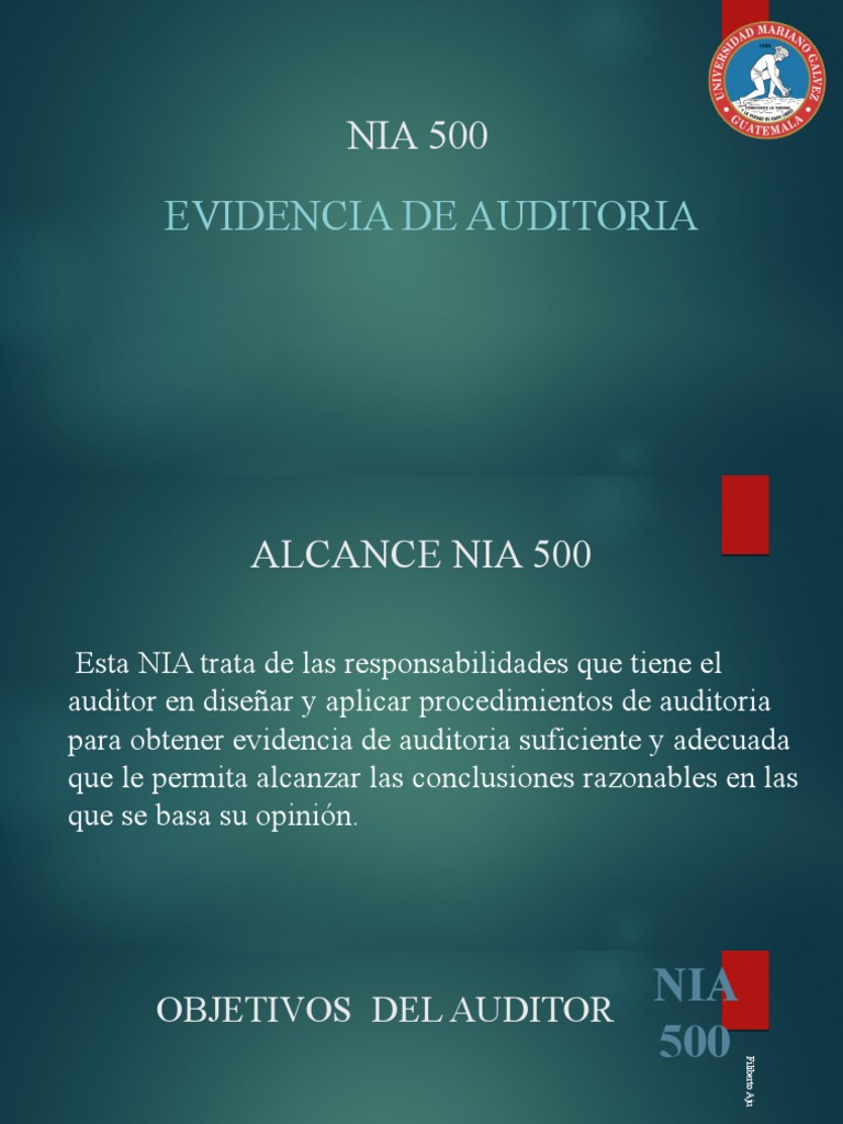 Nia 500 | PDF | Auditoría | Contralor
