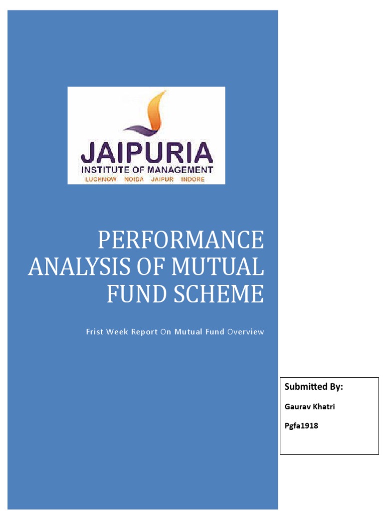 Performance Analysis of Mutual Fund Scheme | PDF | Mutual Funds ...