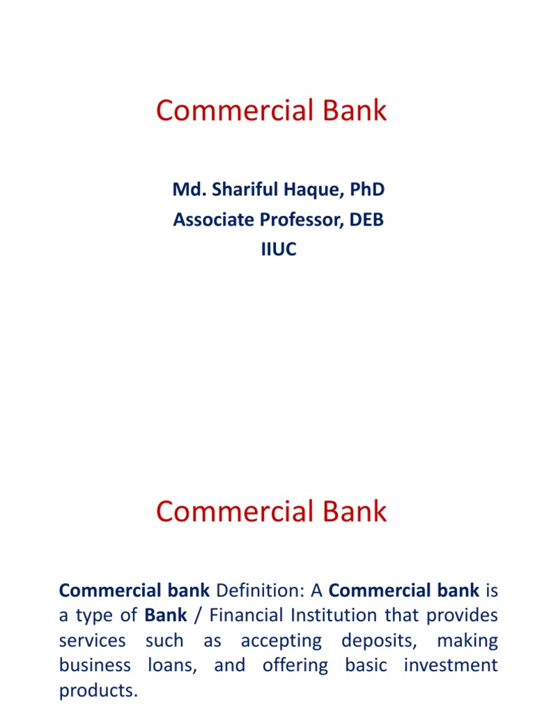 Commercial Bank PDF | PDF | Banks | Financial Services