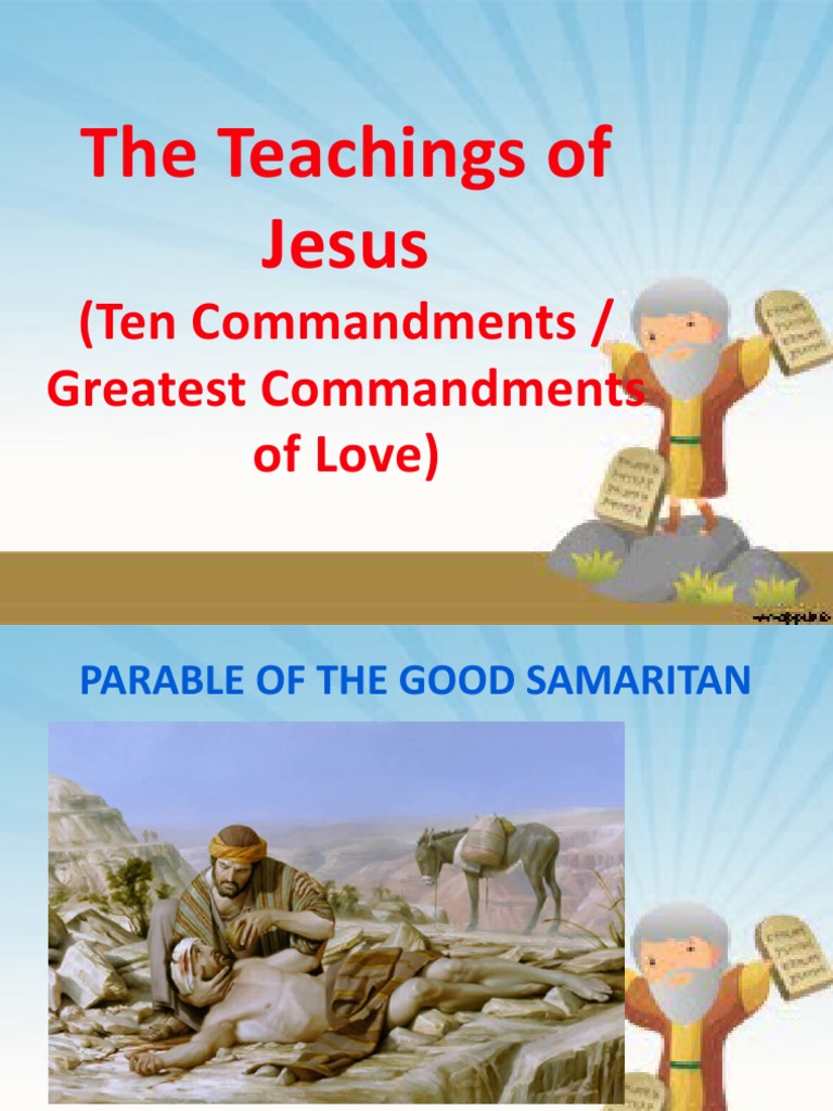 The Teachings of Jesus: (Ten Commandments / Greatest Commandments of ...