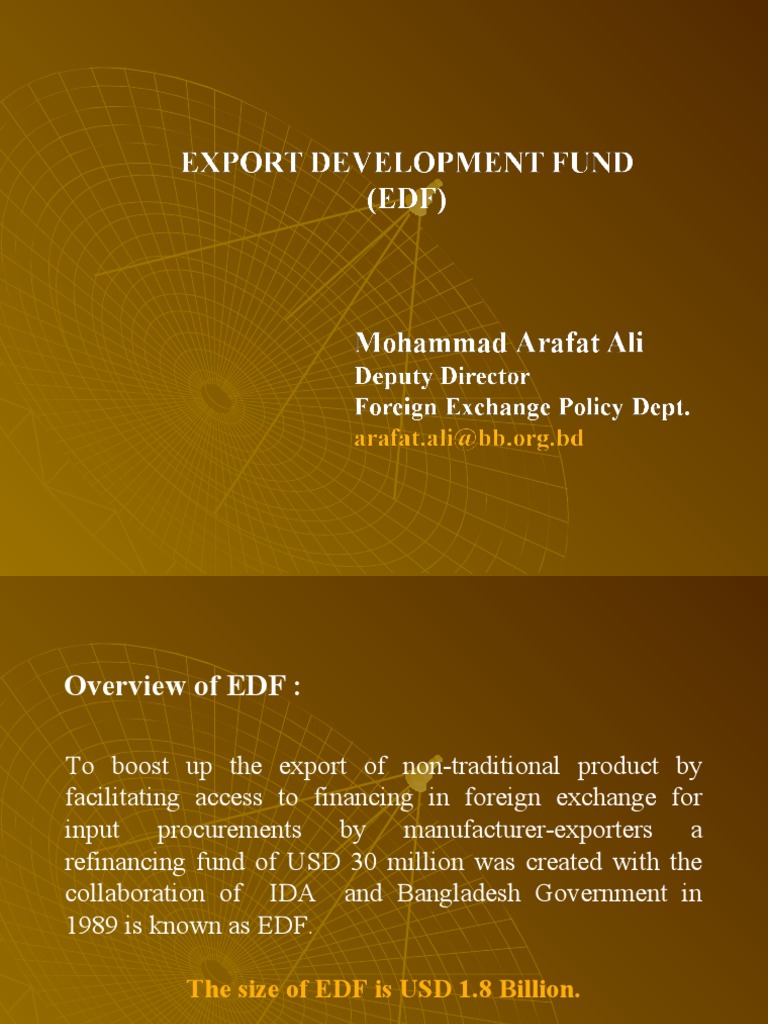 EDF Presentation | PDF | Loans | Exports