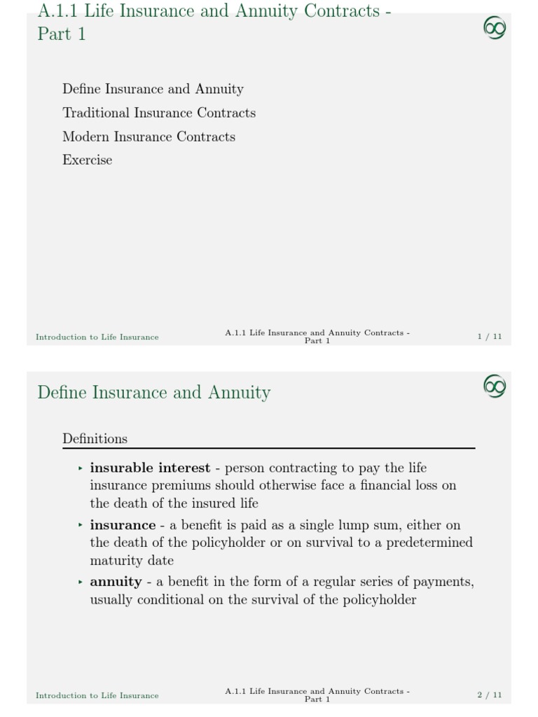 Introduction To Life Insurance | PDF | Life Insurance | Life Annuity