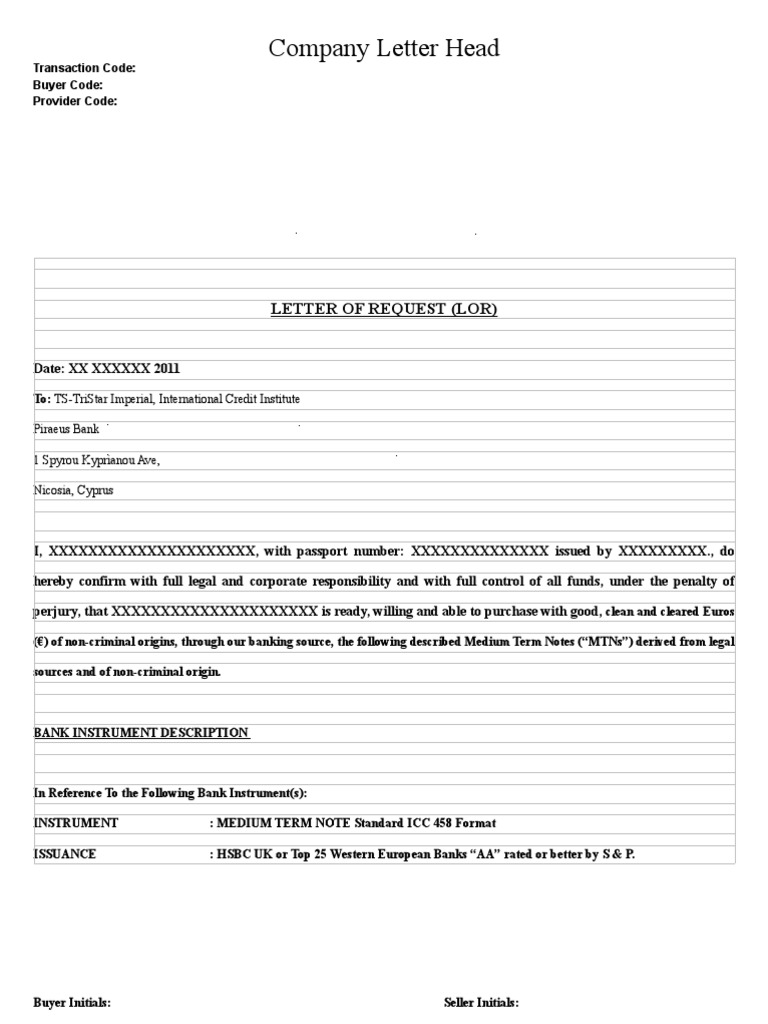 Letter of Request for MTN Purchase | PDF | Financial Transaction ...