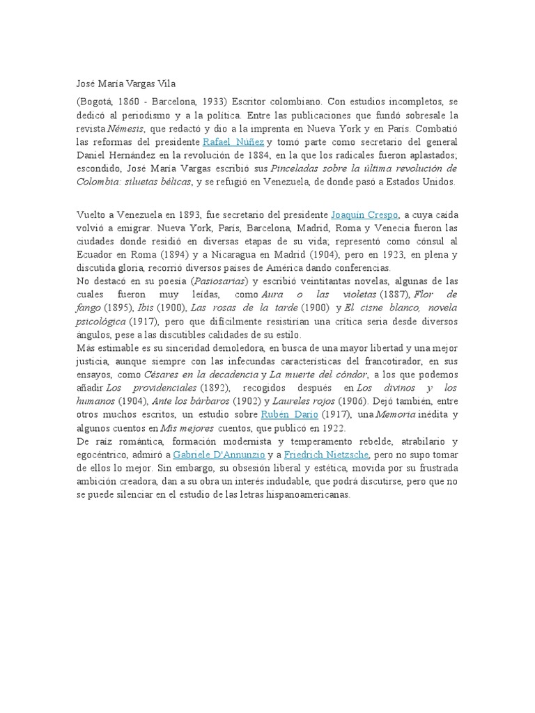 El Pensamiento de Vargas Vila | PDF