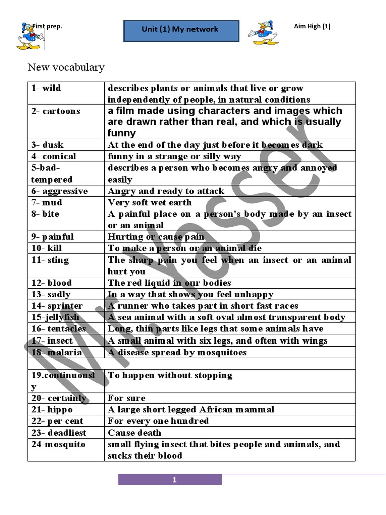 1st Prep Unit 5 Aim High | PDF | Lunch