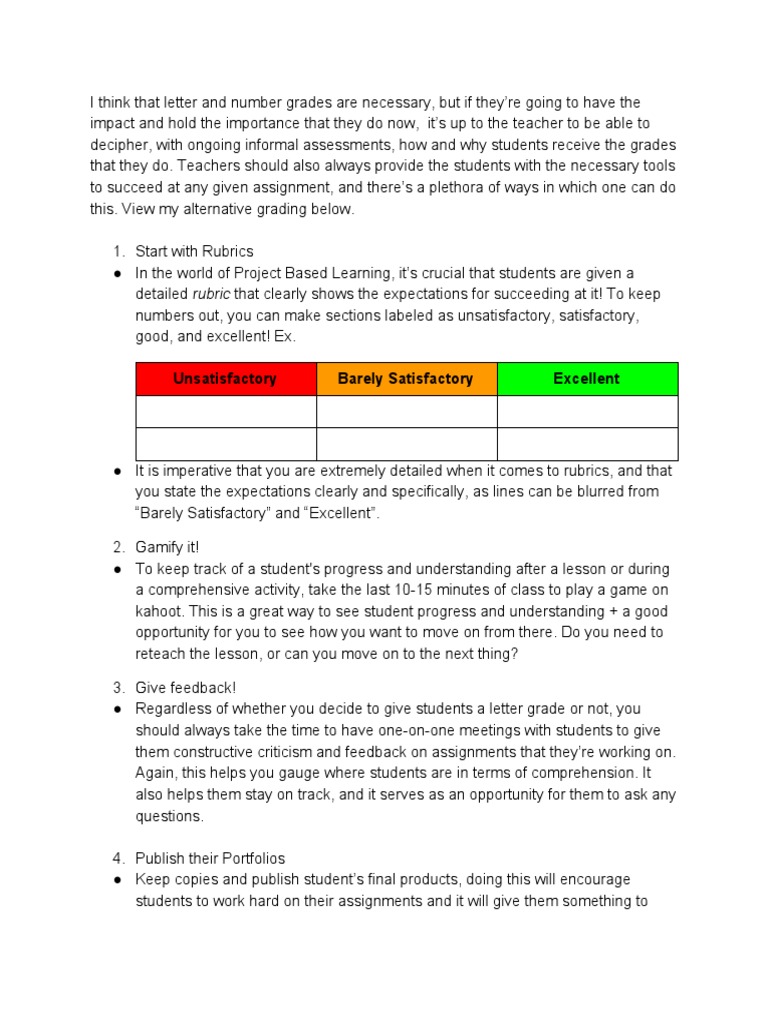 Grading Alternatives 1 | PDF