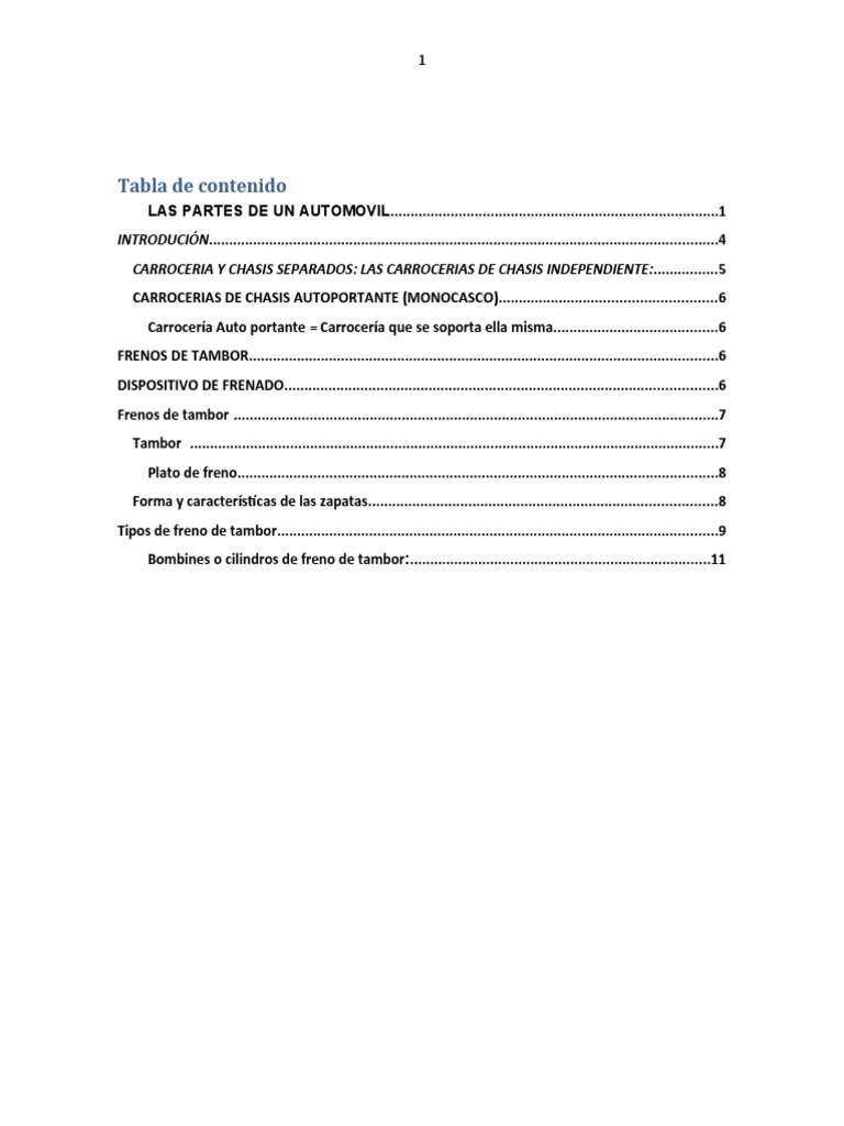 Las Partes de Un Automovil | PDF | Ingeniería de Transporte | Partes de ...