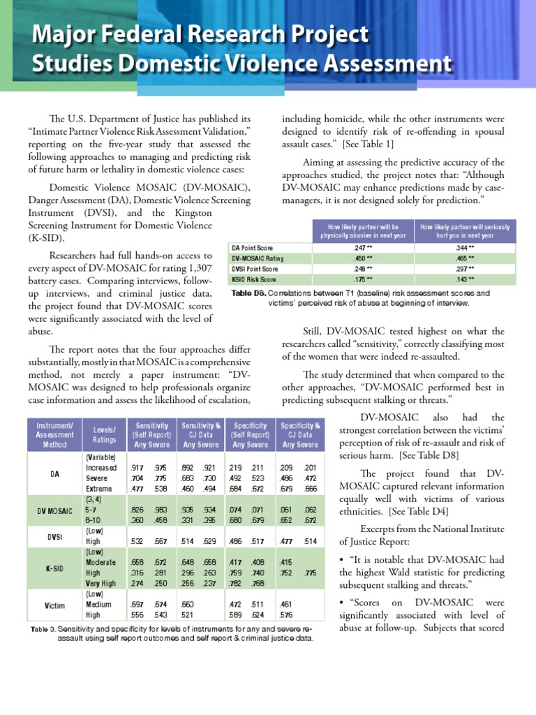 DOJ Study | PDF | Domestic Violence | Probation Officer