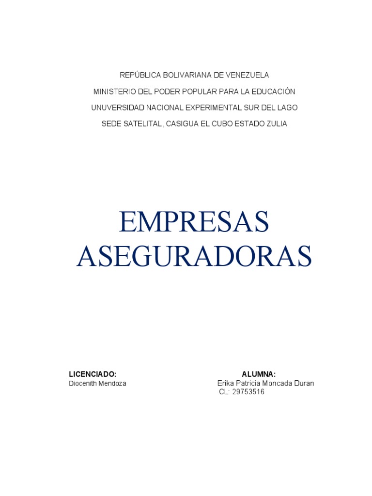 Empresas Aseguradoras | PDF | Reaseguro | Póliza de seguros