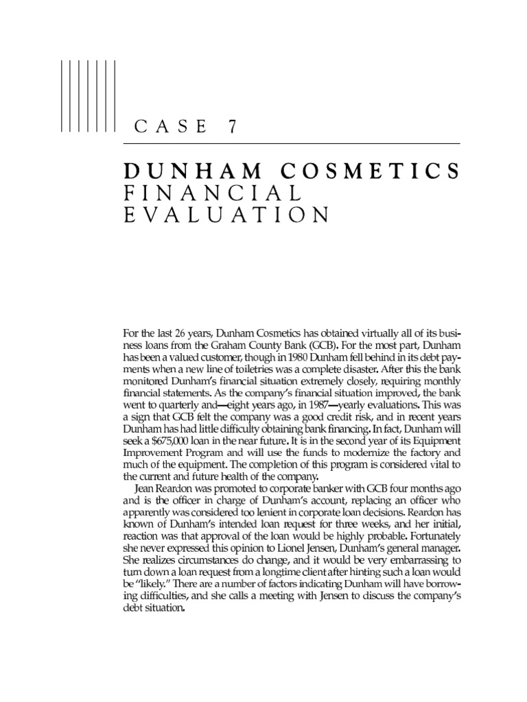 Case DUNHAM COSMETICS PDF | PDF