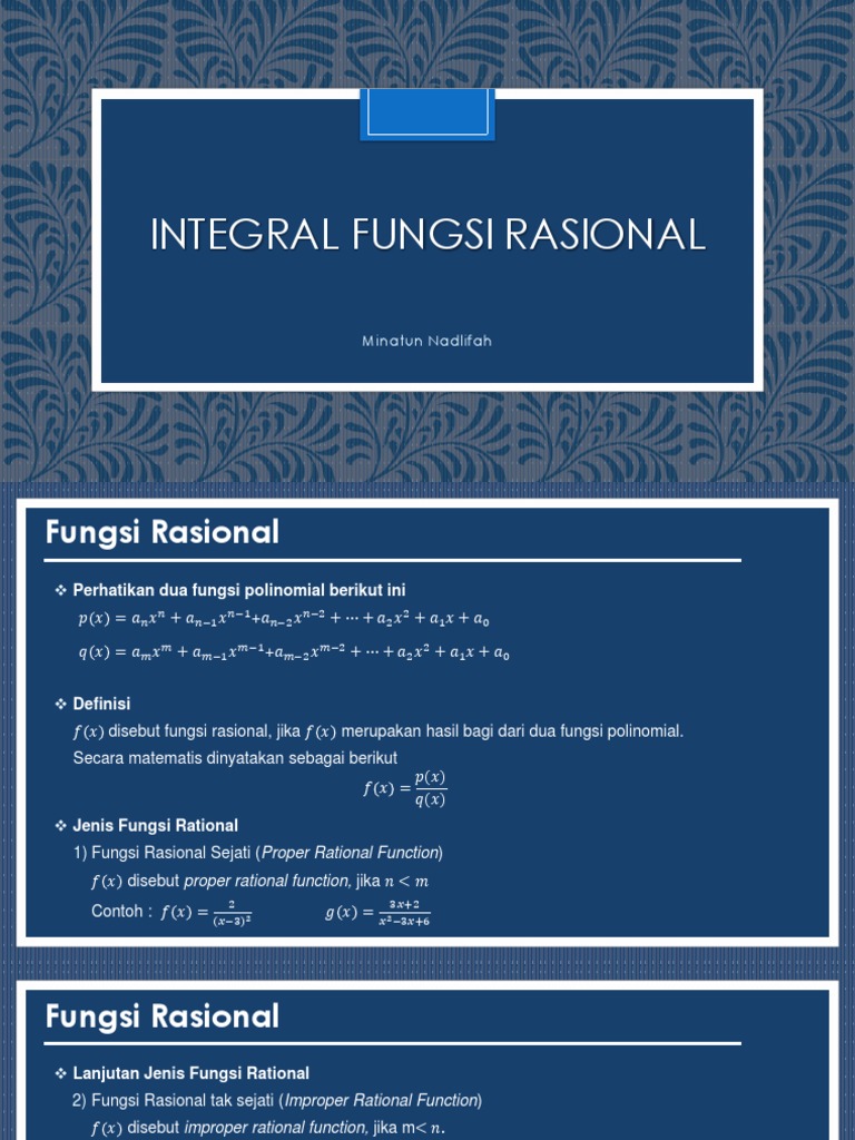 Integral Fungsi Rasional PDF | PDF