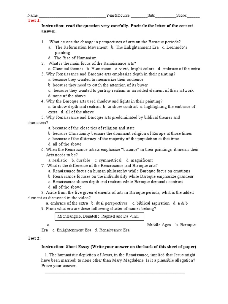 Evaluation For Art9 Demo | PDF | Renaissance | Realism (Arts)