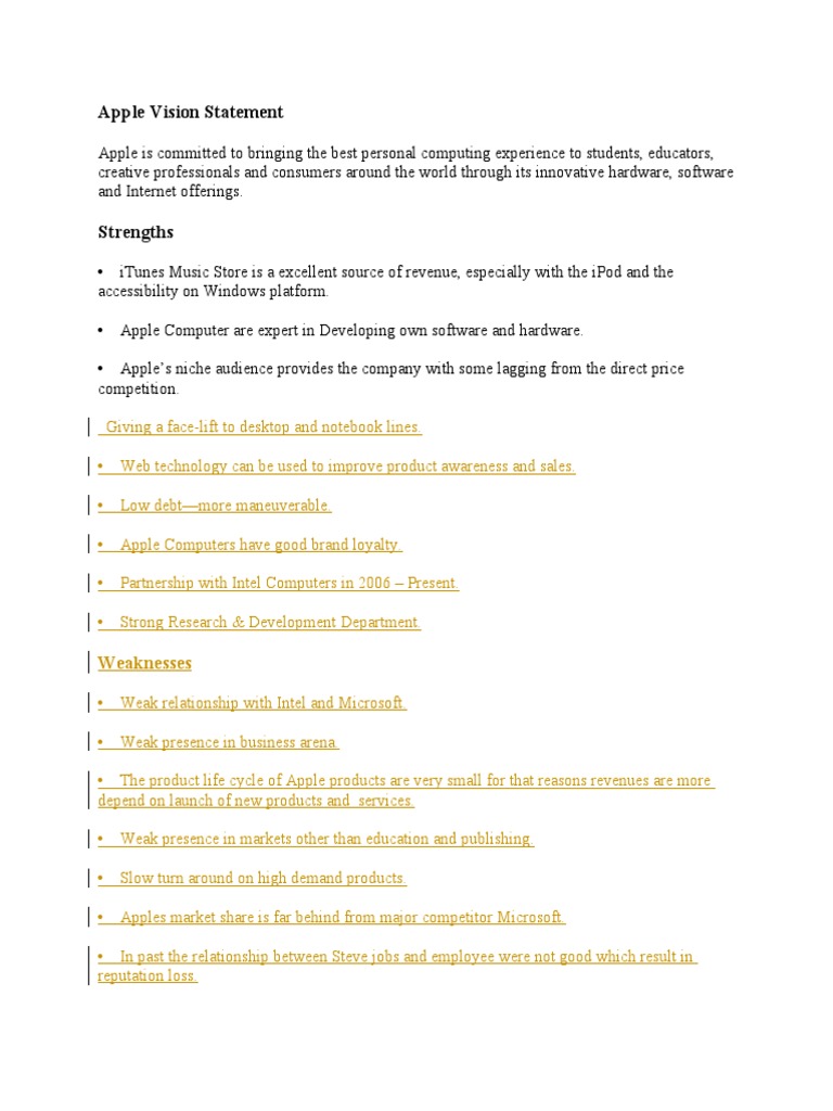 Apple Vision Statement | PDF | Apple Inc. | Dell