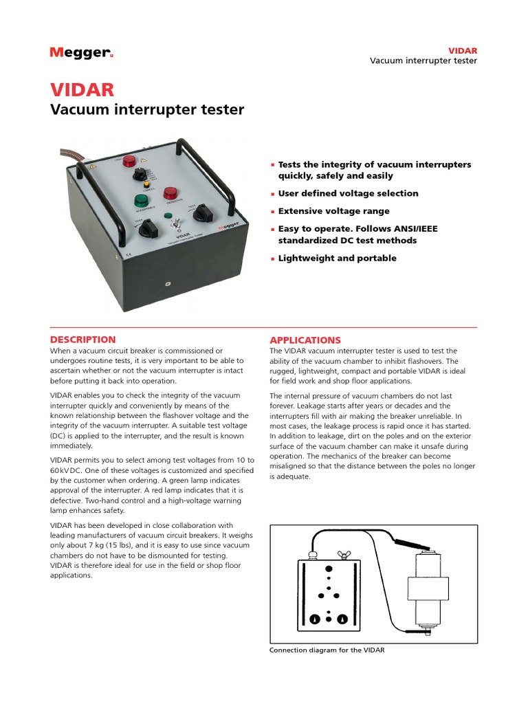 Vidar: Vacuum Interrupter Tester | PDF | High Voltage | Mains Electricity