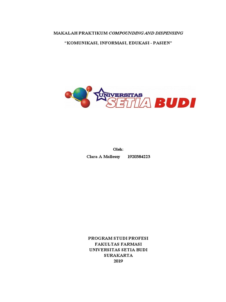 Makalah Praktikum Compounding and Dispensing "Komunikasi, Informasi, Edukasi - Pasien" | PDF