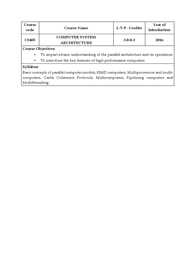 Computer System Architecture | PDF | Parallel Computing | Central Processing Unit