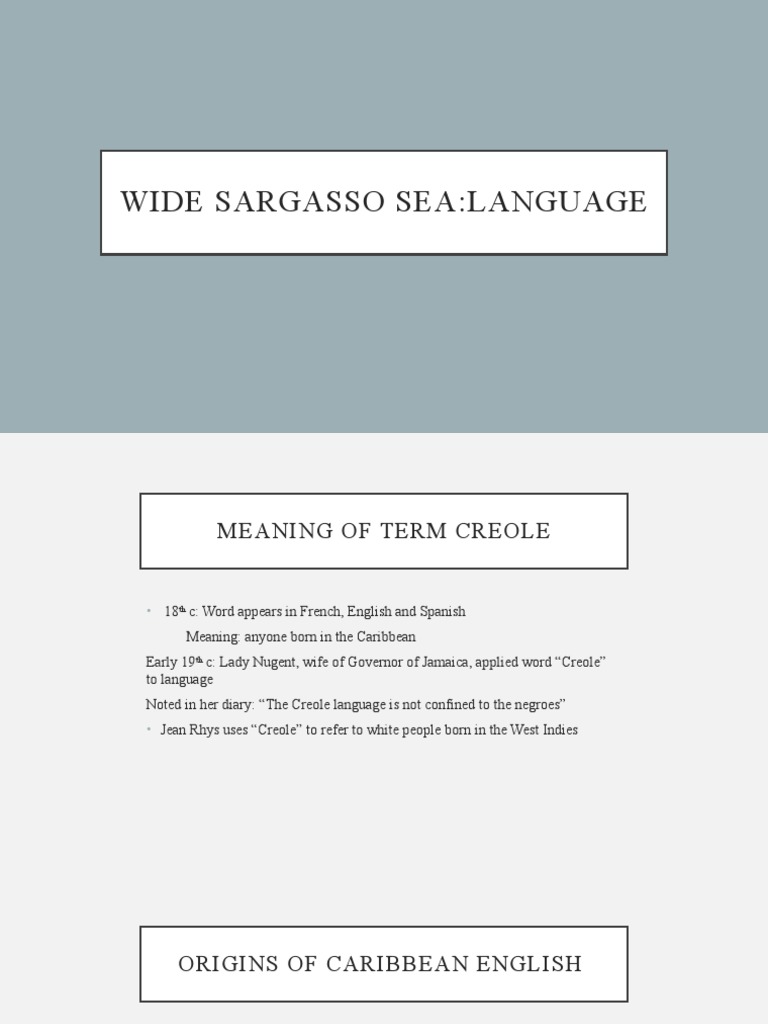 WIde Sargasso Sea LAng | PDF