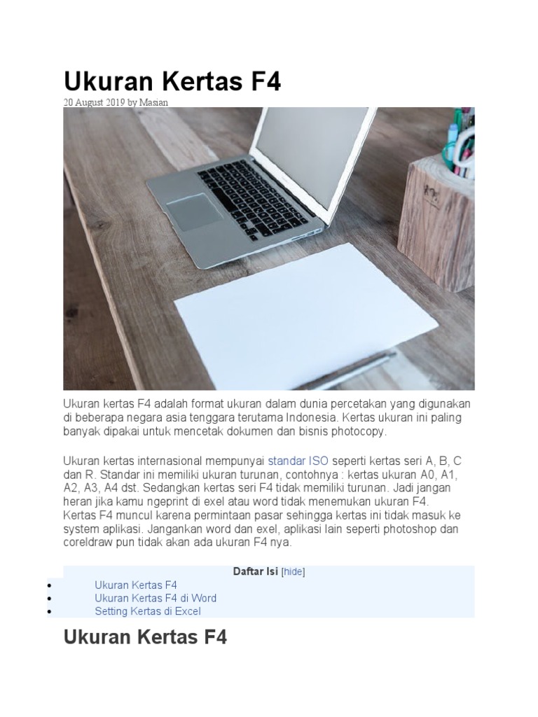 Ukuran Kertas F4 | PDF