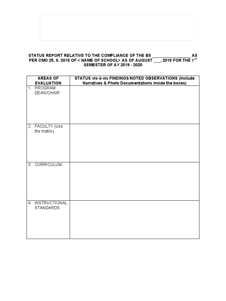 Template Narrative Status Report | PDF