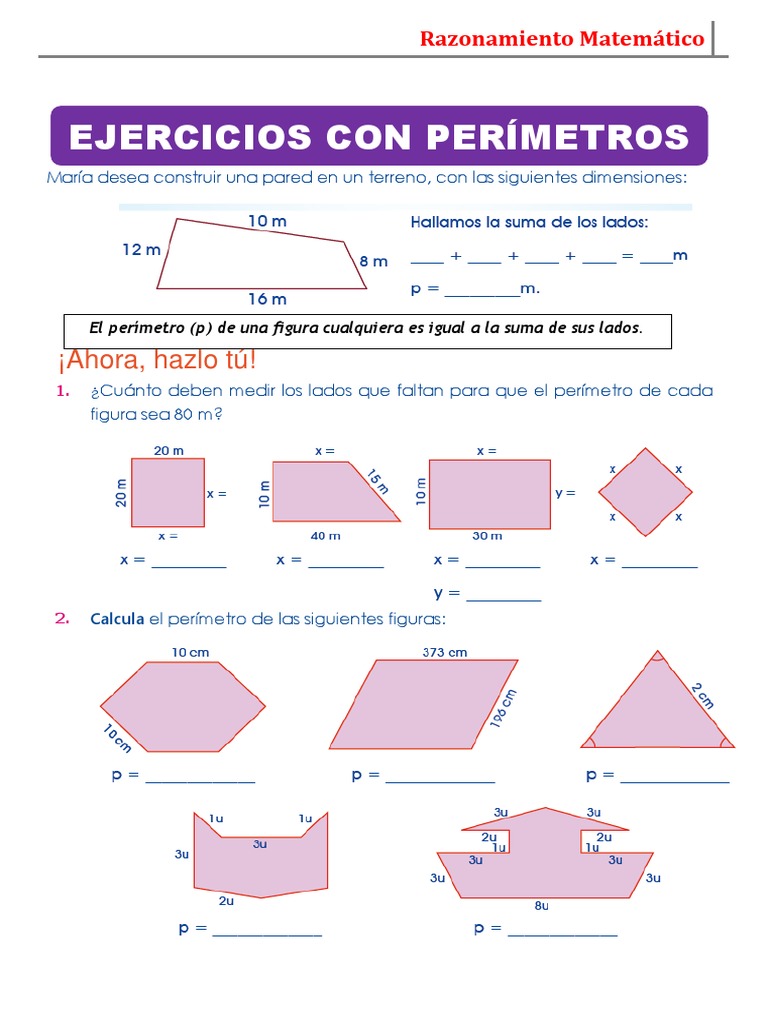Ejercicios Con Perímetros | PDF