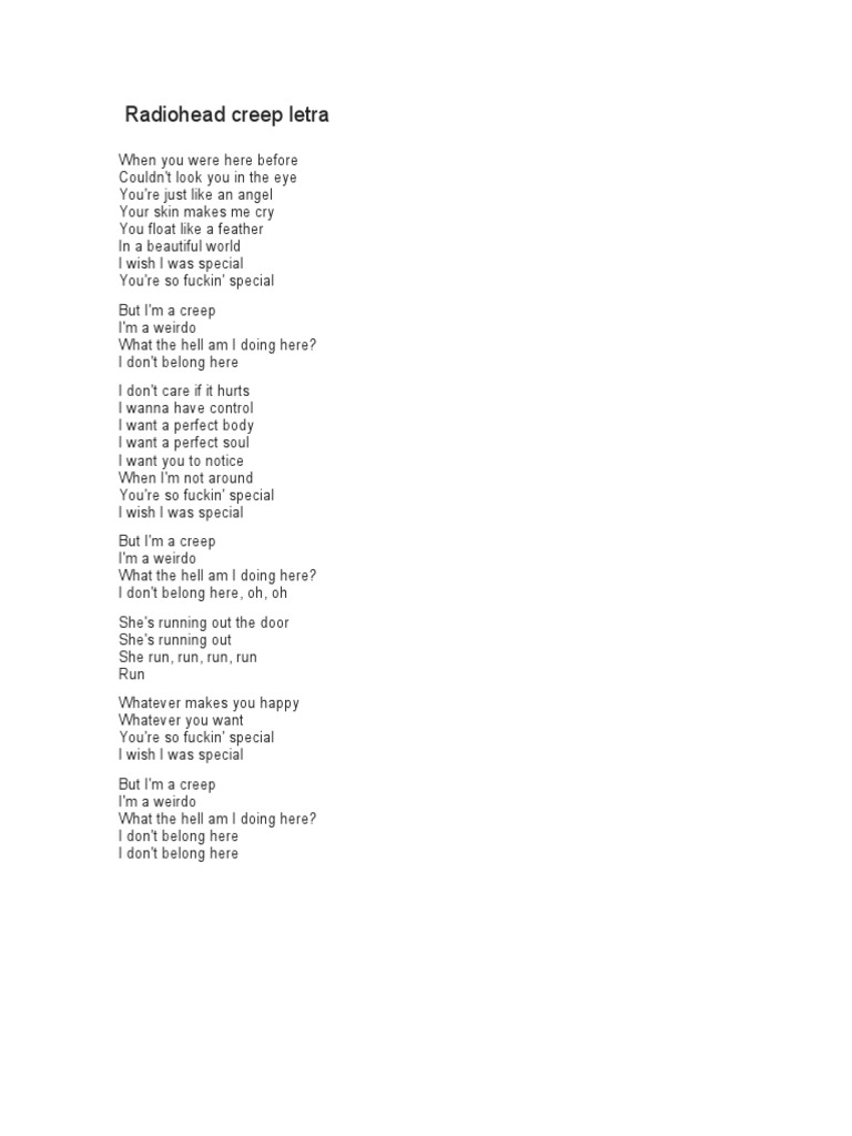 Radiohead Creep Letra | PDF