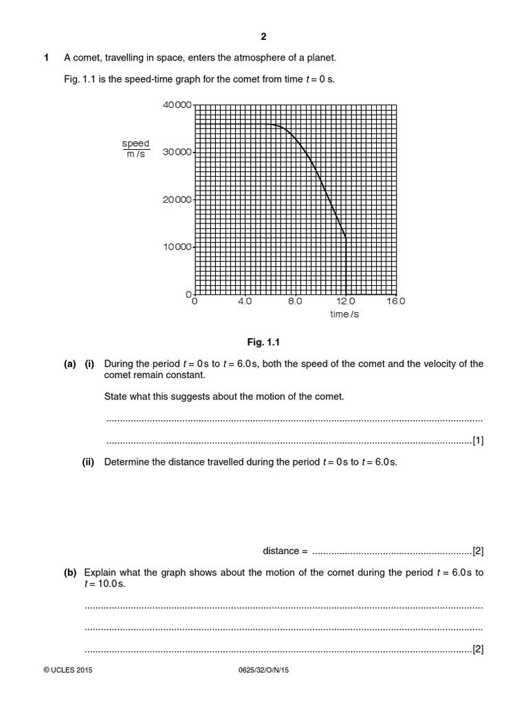 Pages From 0625 - w15 - QP - 32-01 | PDF | Acceleration | Speed