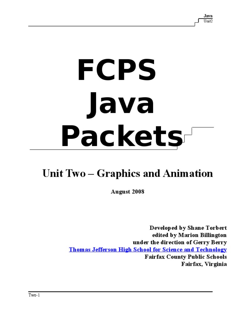 Fcps Java Packets: Unit Two - Graphics and Animation | Download Free PDF | Method (Computer ...