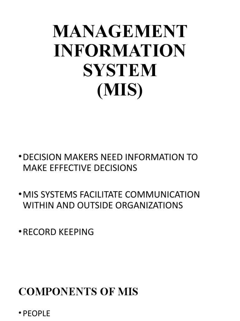 Management Information System (MIS) | PDF