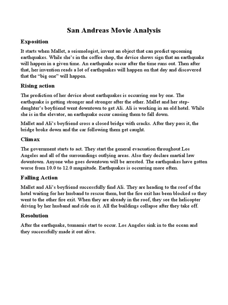 San Andreas Movie Analysis | PDF