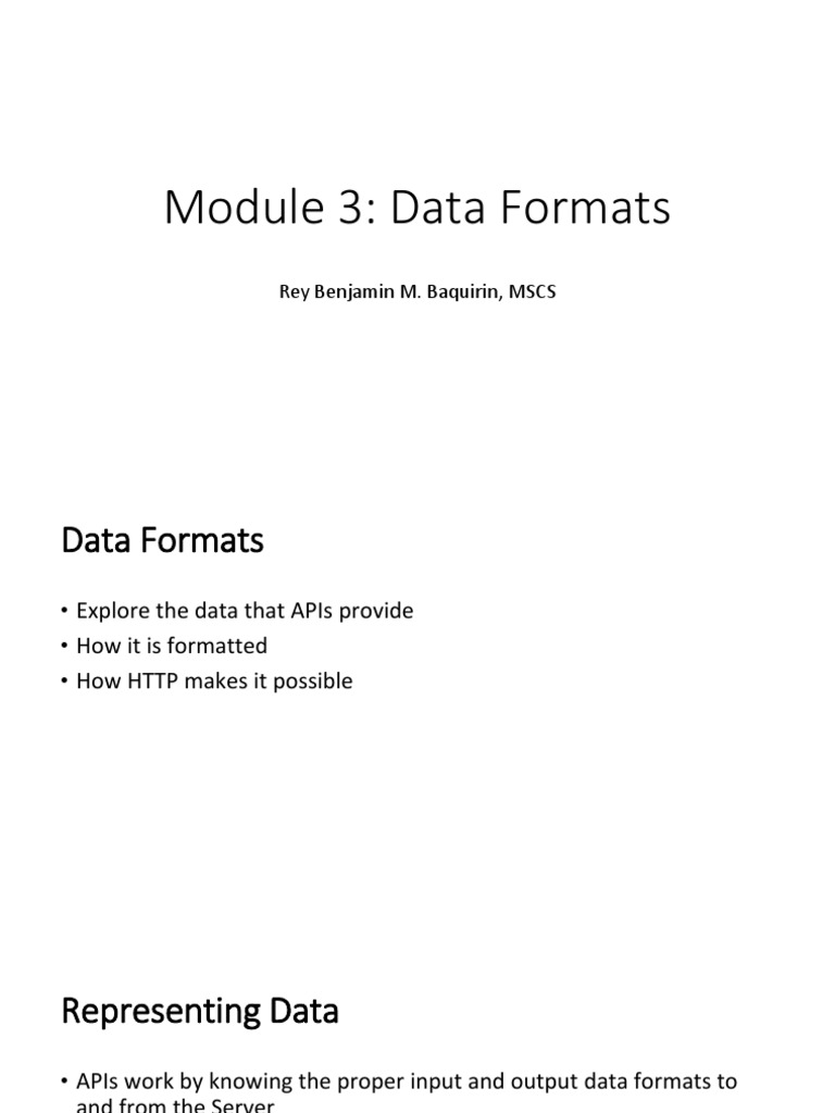 Module 3 - Data Formats | PDF | Json | Xml