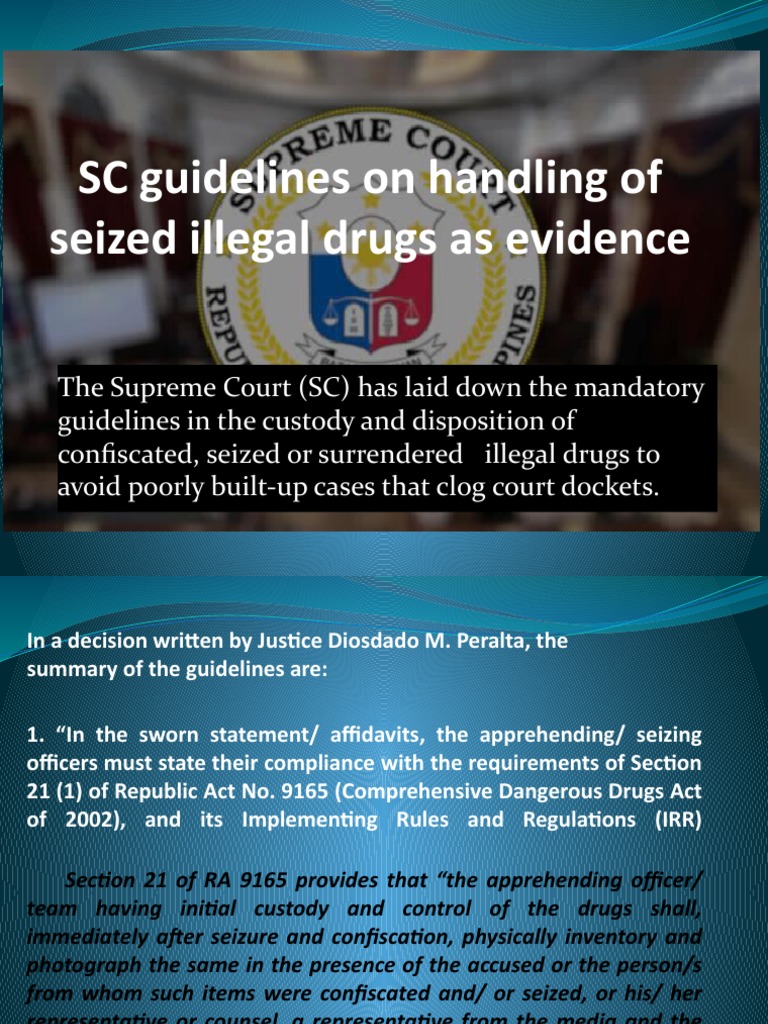 Ra 9165 PPT | PDF | Search And Seizure | Probable Cause