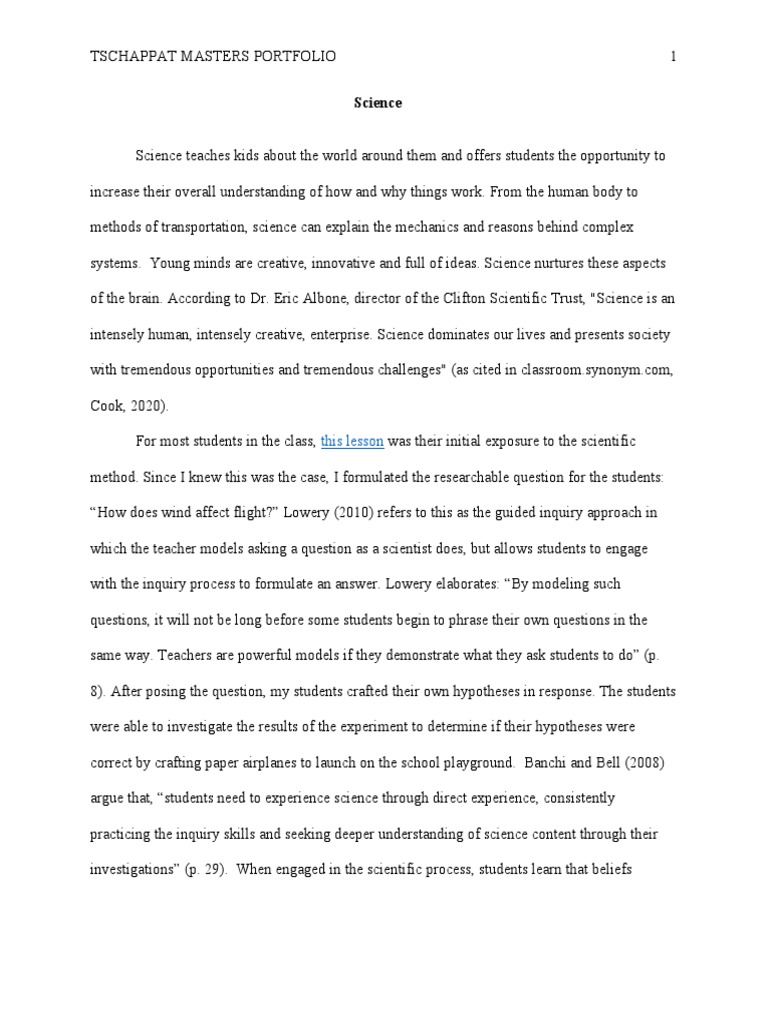 First Grade Science Inquiry Portfolio | PDF | Science Education ...