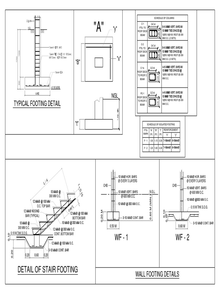 Footing Detail Specifications Guide | PDF | Nature