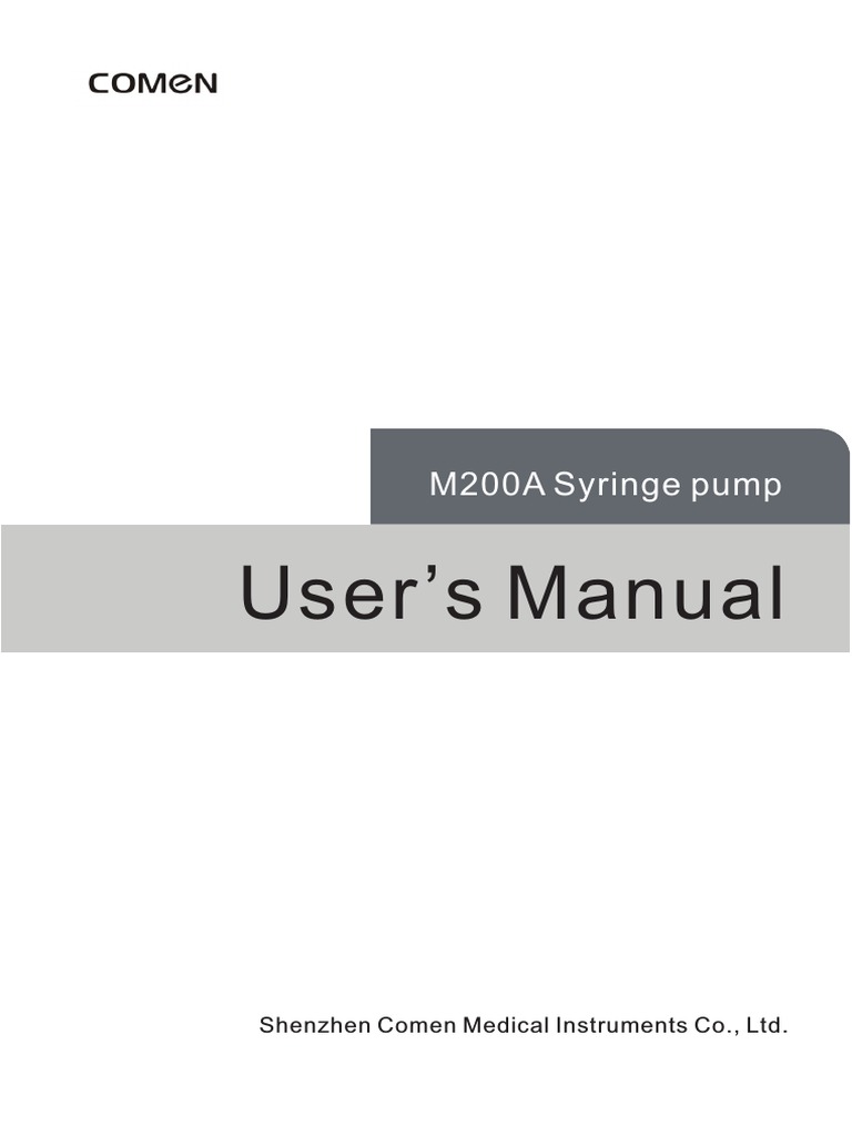 User's Manual: M200A Syringe Pump | PDF | Intravenous Therapy | Syringe