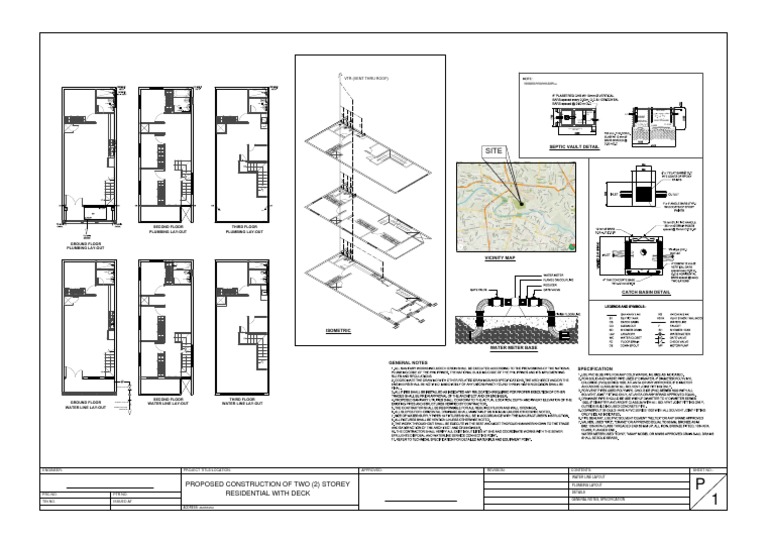 Proposed Plumbing and Water Line Layout for a Two-Storey Residential ...