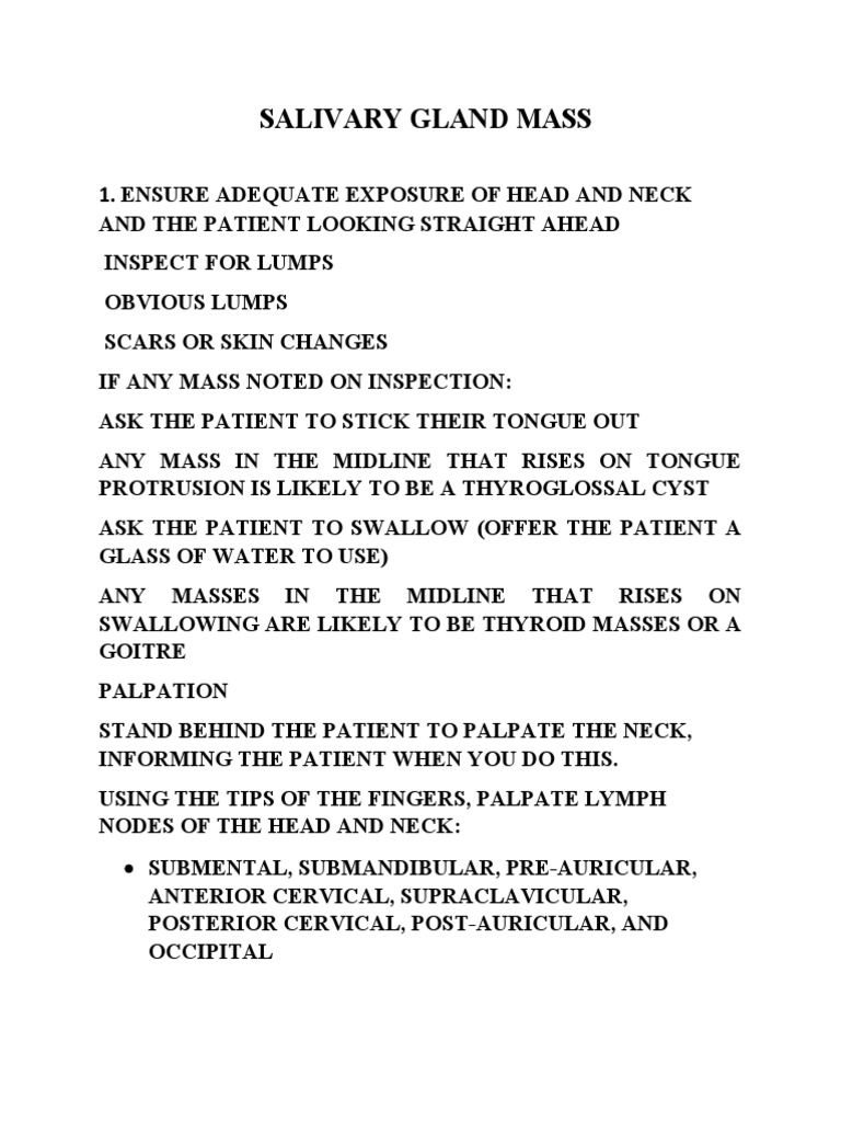 Salivary Gland Mass: Submental, Submandibular, Pre-Auricular | PDF ...