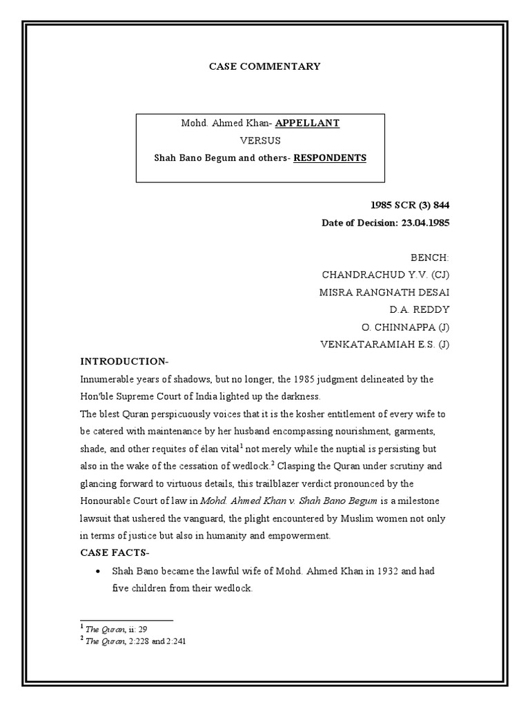 Case Commentary: The Quran, Ii: 29 The Quran, 2:228 and 2:241 | PDF ...
